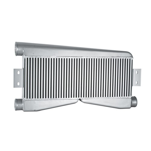 Universal 24"x9"x3.5" Bar & Plate Twin Turbo Intercooler 2 Inlet/1 ...