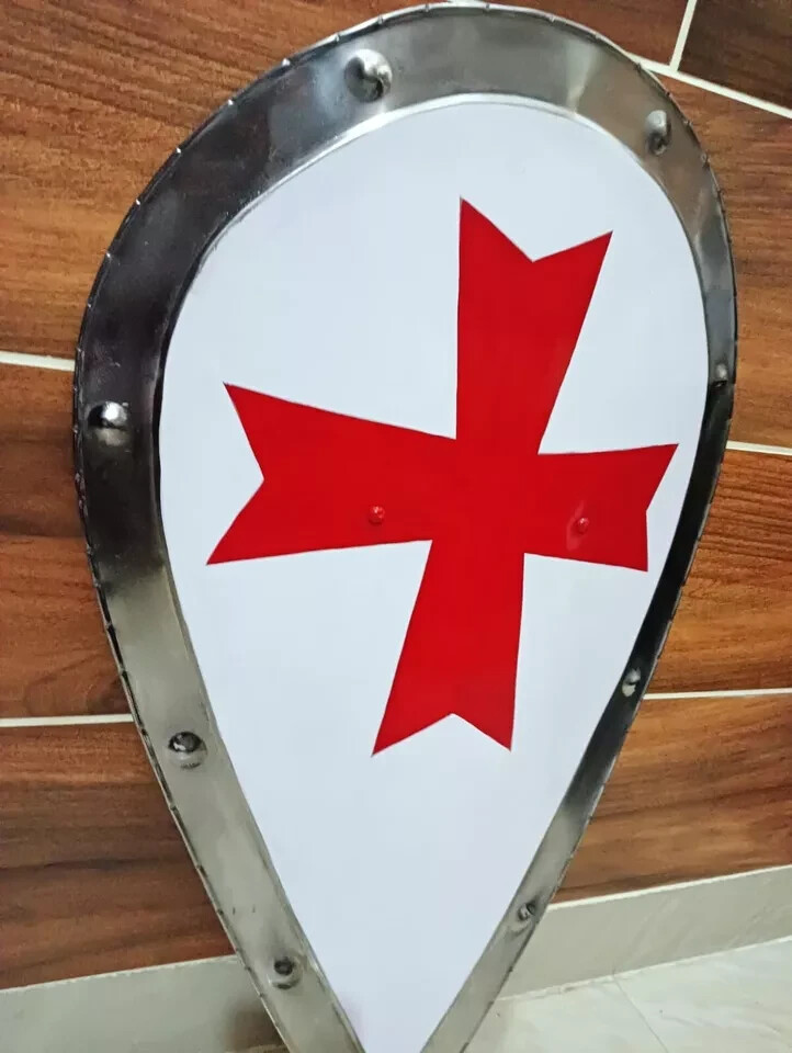 Knight Functional Red Cross Shield Warrior Templar Shield Medieval ...