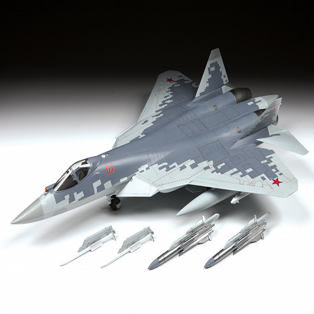 Zvezda SU-57 Russian Fighter Aircraft Model Kit 4824 Fifth-Generation ...