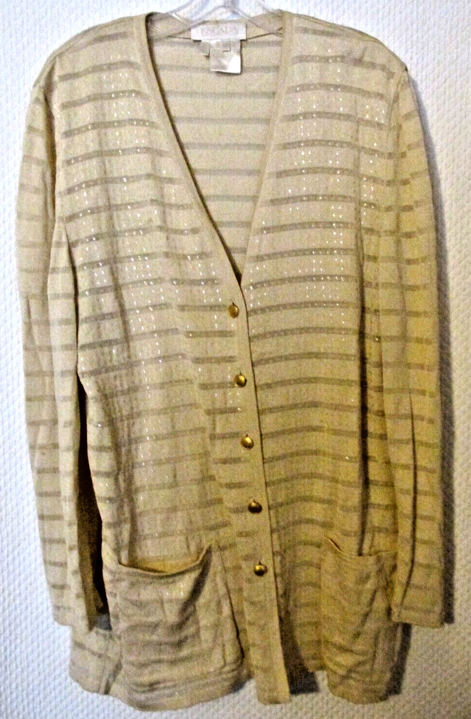 WOMENS DESIGNER ESCADA GOLD BEIGE CLEAR SEQUIN BLING … - Gem