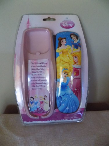 DISNEY PRINCESS Pink Land Line Phone W/ Wall Mount Cinderella Snow ...