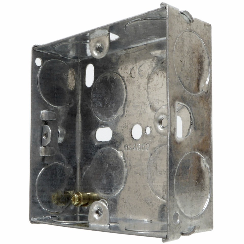 Metal Back Box 25mm 35mm 47mm 1G 2G Dual 1G+1G 2G+1G Galvanised Steel ...
