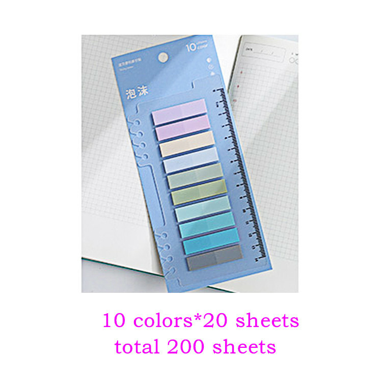 200pcs Page Markers Morandi Sticky Note Tabs Colored Book Flags Strip ...