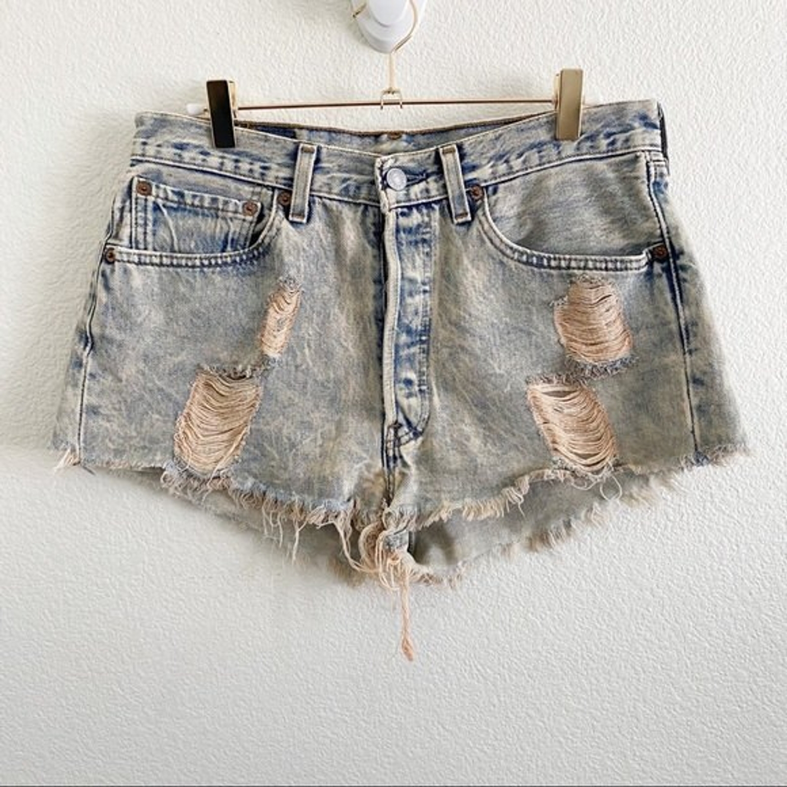 Levi’s Vintage 501 Distressed Cut Off Denim Shorts - Gem