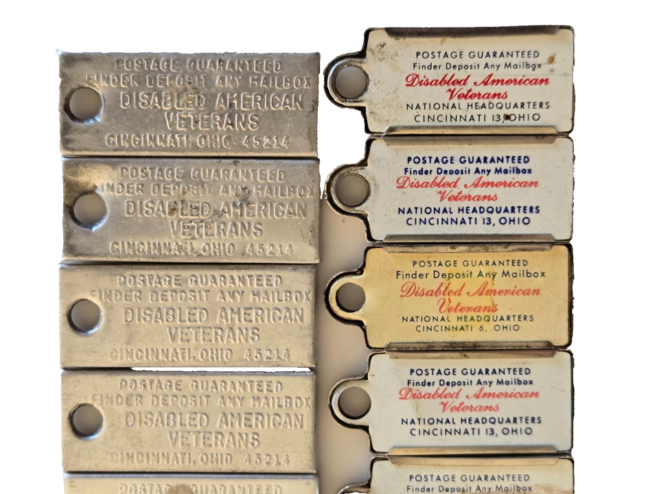 Lot of 16 Disabled American Veterans DAV License Plate Keychain Tags ...