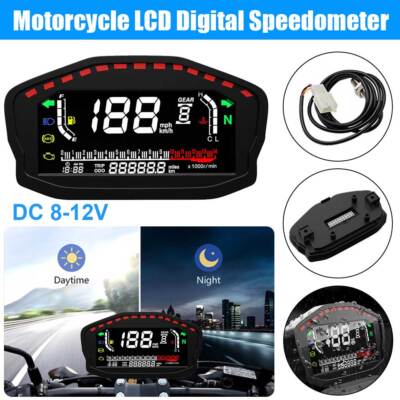Universal Motorcycle Controller Adjustable Speedometer Odometer LCD ...