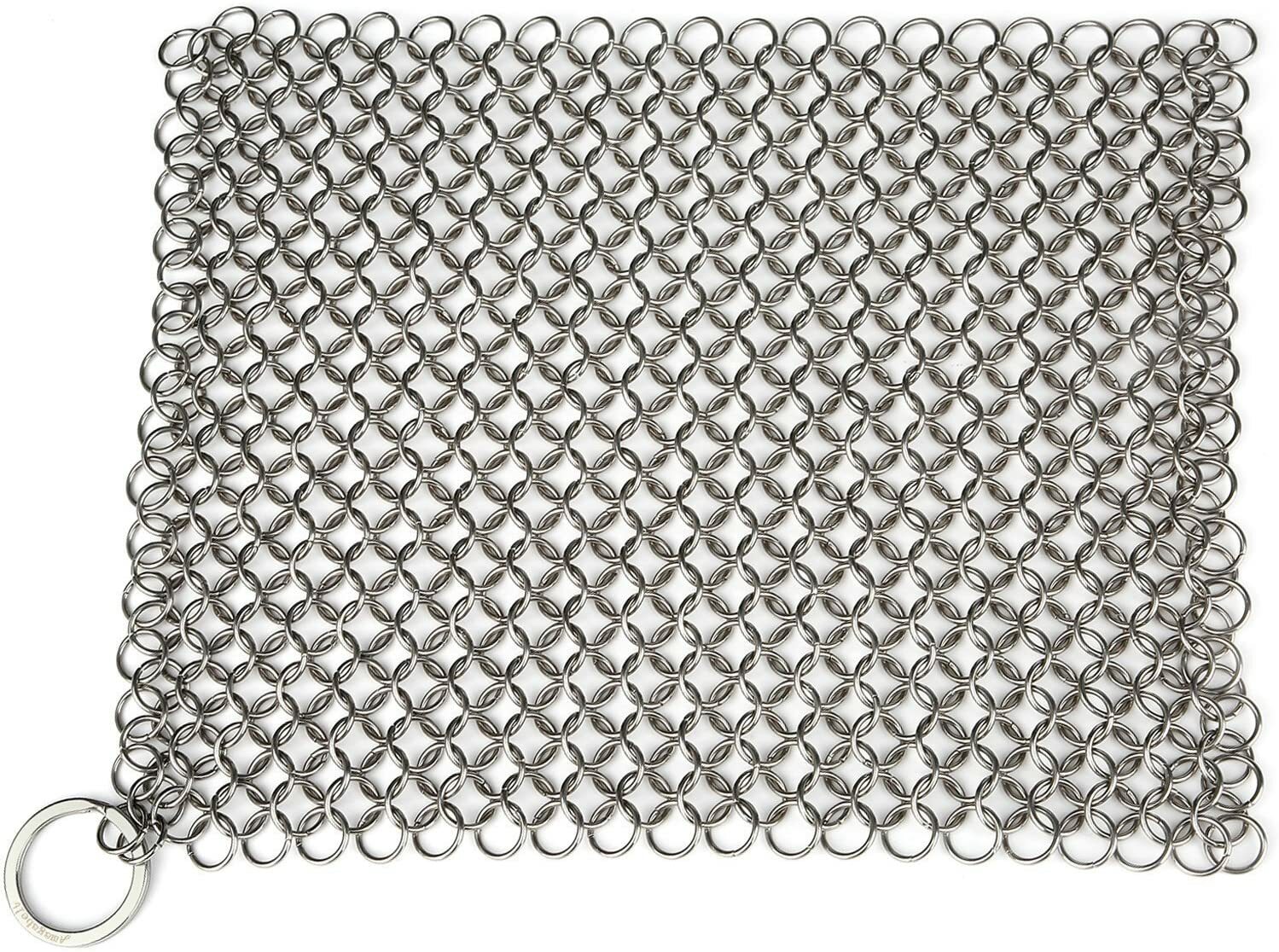 316L Chainmail Cast Iron Scrubber for Lodge Pans Skillets & Dutch Ovens ...