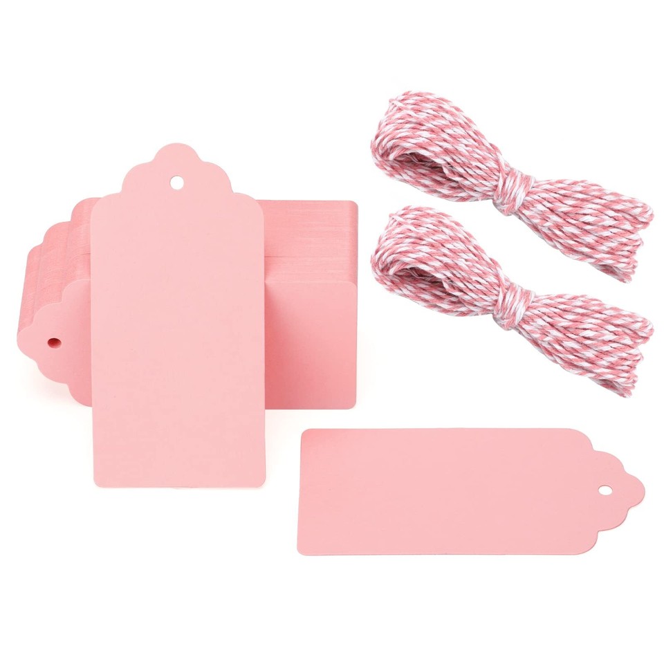 100 Pcs 2x4 Inch Large Gift Tags with String for Arts Crafts Wedding ...