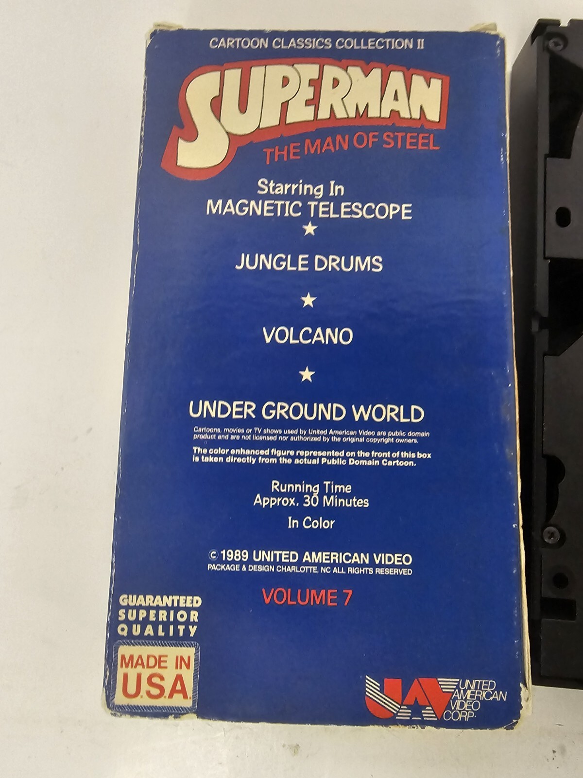 Superman The Man Of Steel Volume 7 VHS 1989 UAV Cartoon Classics Rare ...