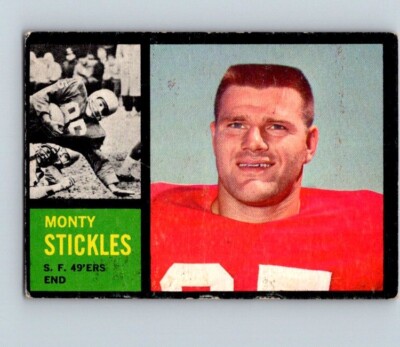 1962 TOPPS FOOTBALL #155 MONTY STICKLES LOW GRADE LV | eBay