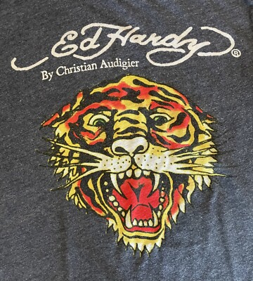 Ed Hardy By Christian Audigier Tattoo Design Tiger Head Made in USA ...