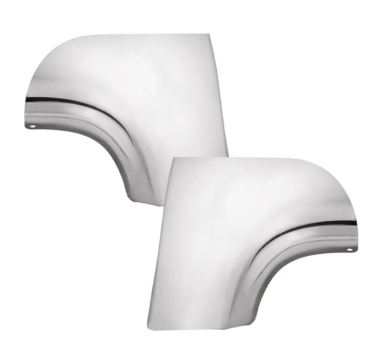 55 Chevy Fender Skirt Scuff Pads Stainless Steel 1955 Chevrolet New | eBay