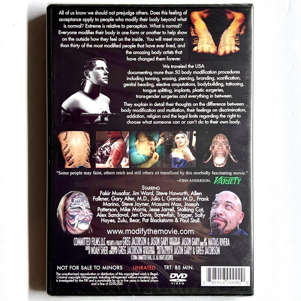MODIFY The Movie DVD Body Modification Documentary 2005 Fakir Musafar ...