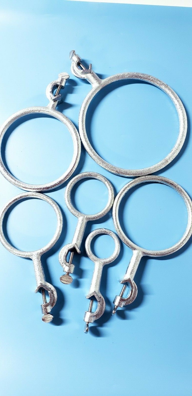 Lab cast iron Ring Stand, Support ring Swivel Clamp (6 pieces ) Silver ...