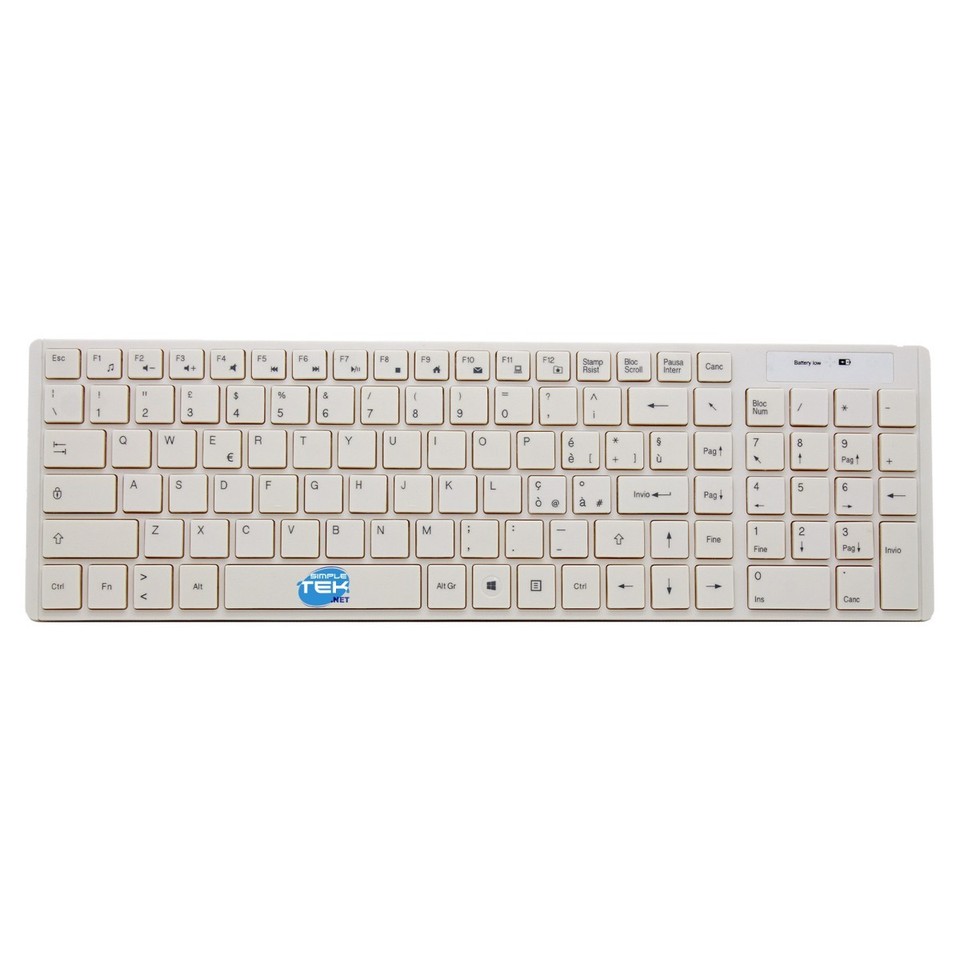 Wireless Mouse And Keyboard Kit Italian Layout ITA QWERTY White ...