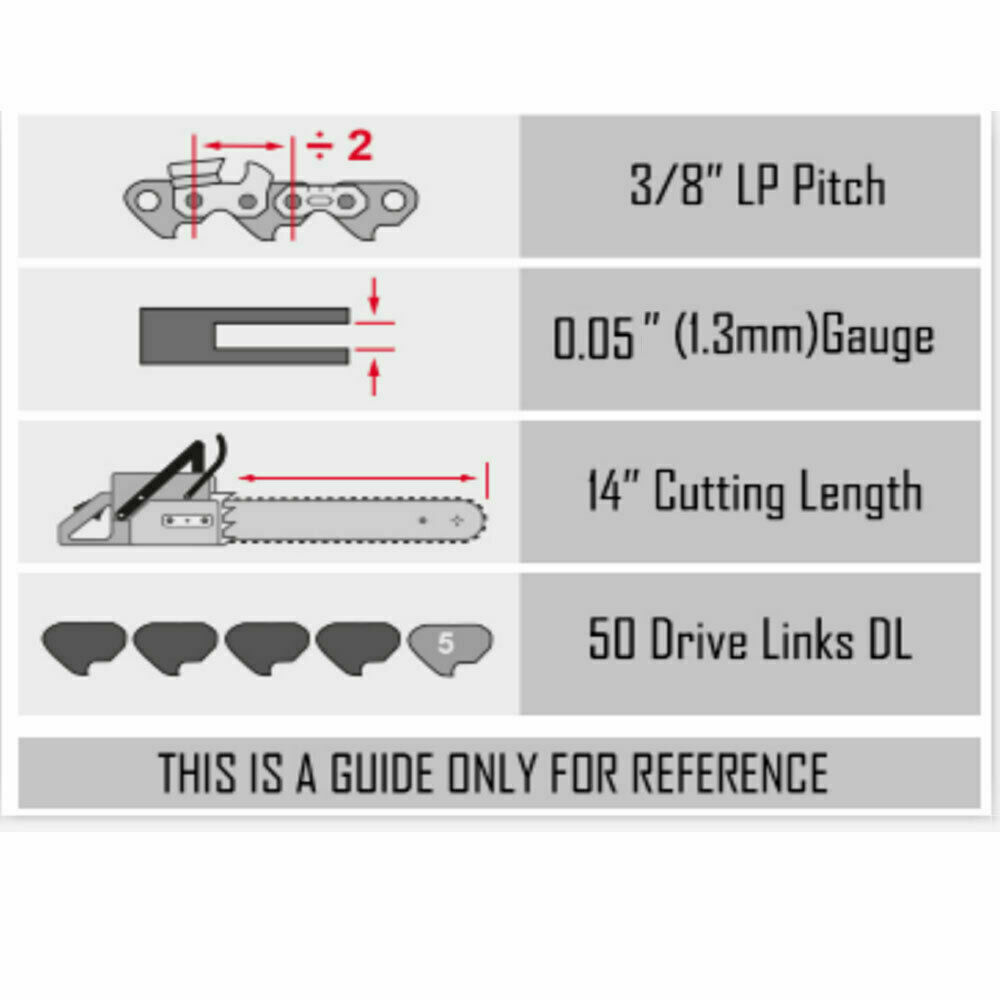 3/6/9PCS 14" Chainsaw Chain For Stihl 14in Bar 50DL 3/8 LP 050 MS170 ...