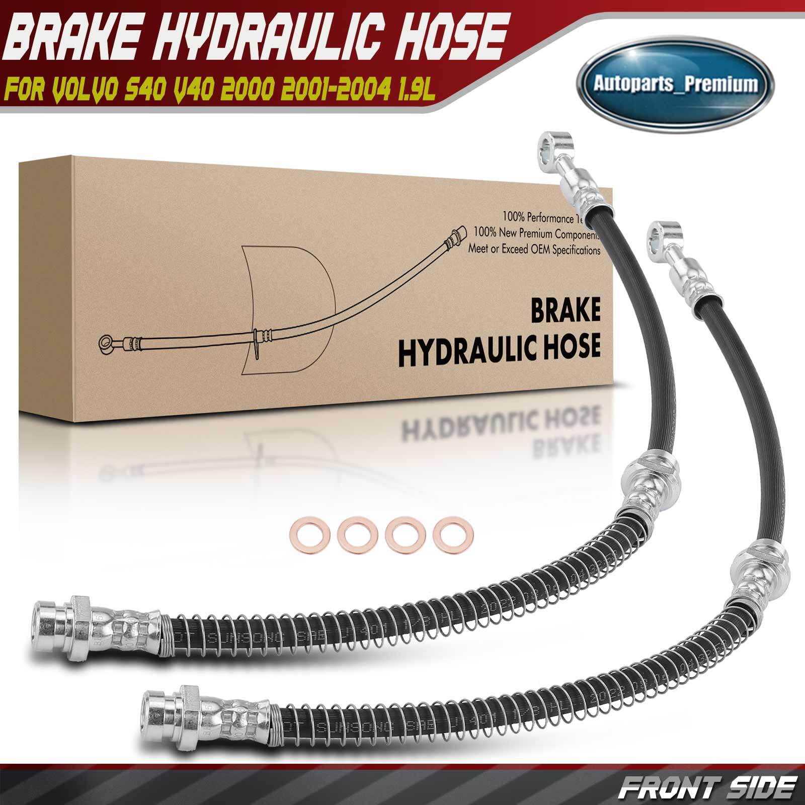 2x Front Left & Right Brake Hydraulic Hose for Volvo S40 V40 2000-2004 ...