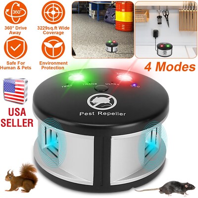 360°Ultrasonic Pest Repeller Plug-in Pest Control Mouse Chaser Blocker Repellent | eBay