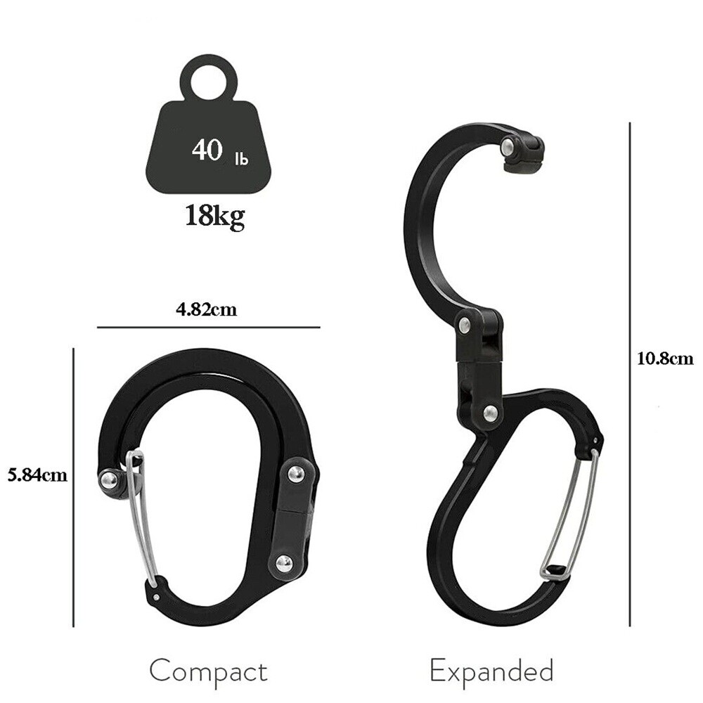 D-Ring Carabiner Clip Handbag Holder Hanger Keychain Clips Climbing ...