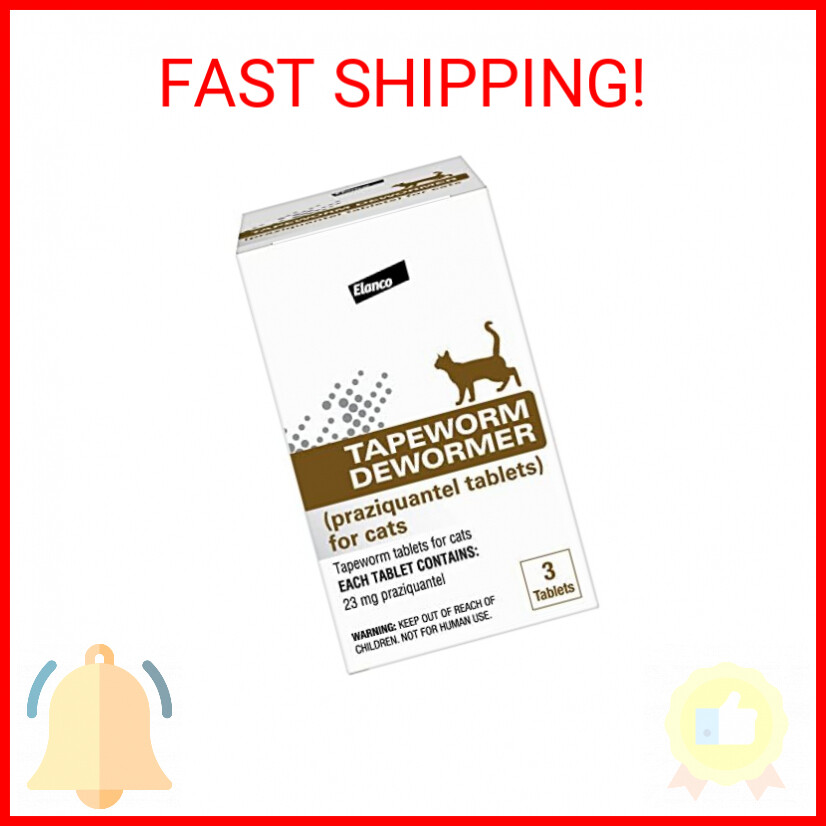 Elanco Tapeworm Dewormer (praziquantel tablets) for Cats and Kittens 6 ...