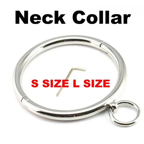Metal Male Female Lockable Slave Neck Collar Restraint Locking Choker O ...