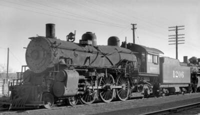 AT&SF Santa Fe Railroad locomotive engine No. 1206 type 4-6-2 OLD TRAIN ...