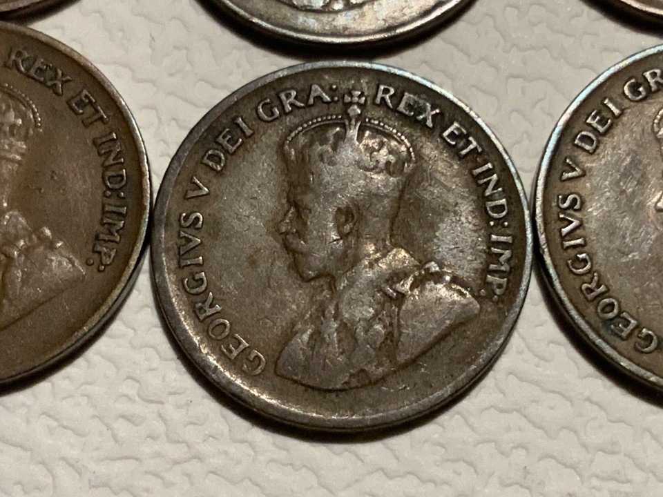 1920 Canada 1 Cent, 1920 - 1933 / 1c One Cent / 10 King George V Small ...
