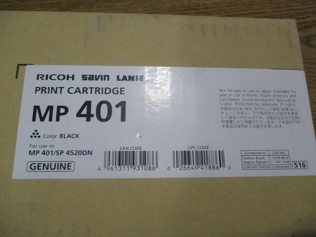 Ricoh MP401 Black Genuine Toner Cartridge for sale online | eBay