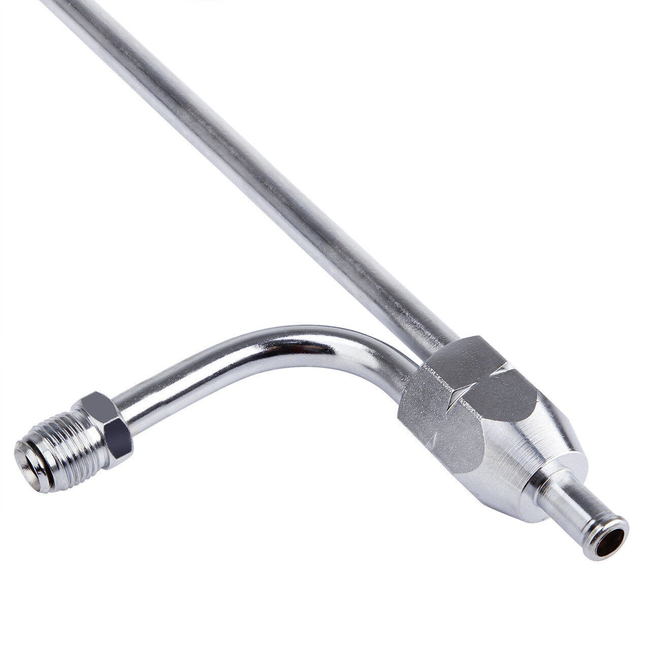 3/8" Chrome Dual Inlet Fuel Line For 4150 Double Pump Carbs Barb Kits ...