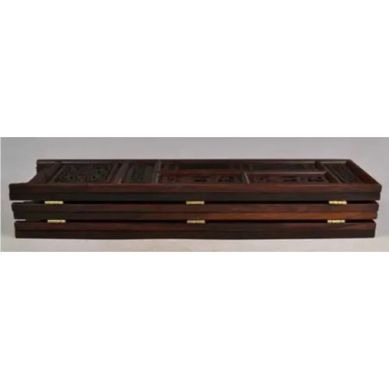 Collectibles Decorated Handwork Wood Hollow Out Carved Flower Screen ...