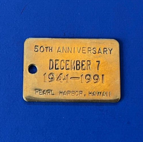 1941-1991 Commemorative Pearl Harbor 50th Anniversary Rectangle Brass ...
