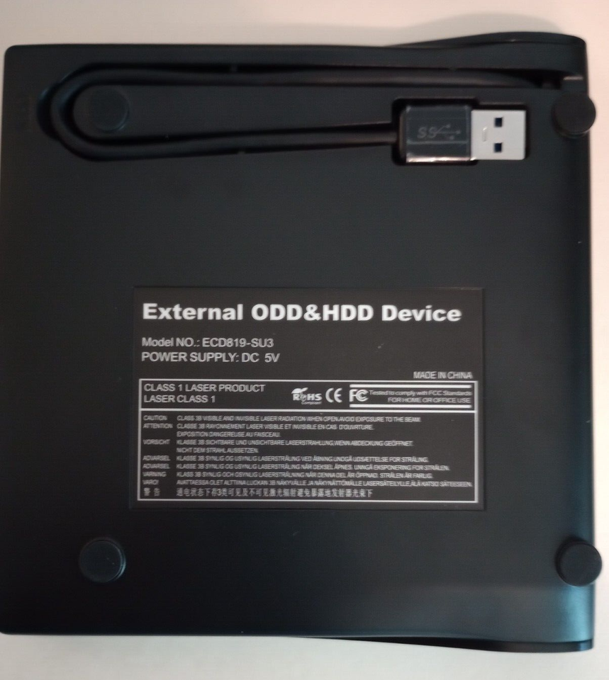 ROOFULL Premium External CD DVD +/-RW Drive USB 3.0 Portable CD-ROM DVD ...