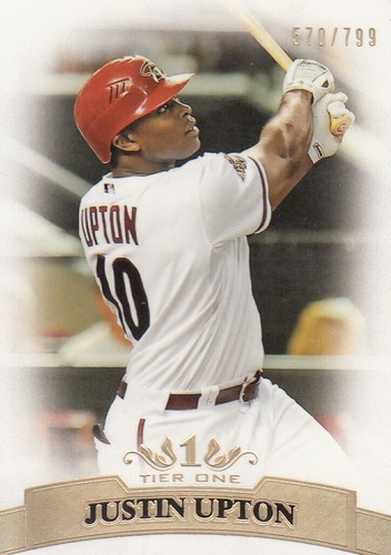 2011 Topps Tier One Arizona Diamondbacks Baseball Card #74 Justin Upton ...