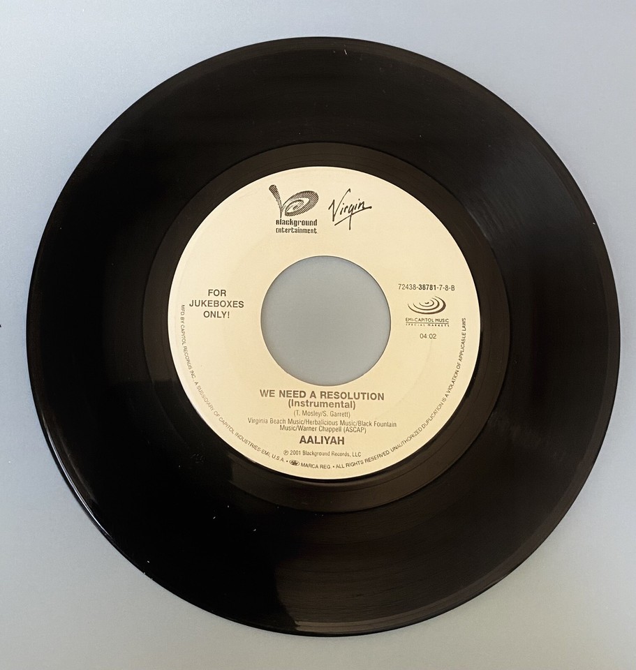 Aaliyah "We Need a Resolution featuring Timbaland / instrumental " 45 ...