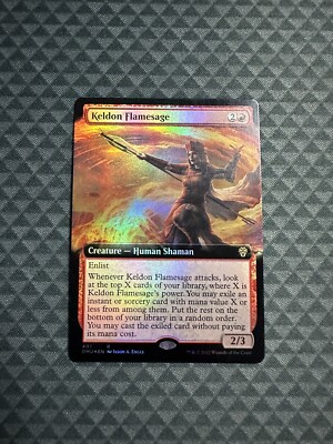 MTG Keldon Flamesage #407 Foil Extended Art Rare Dominaria United (DMU ...