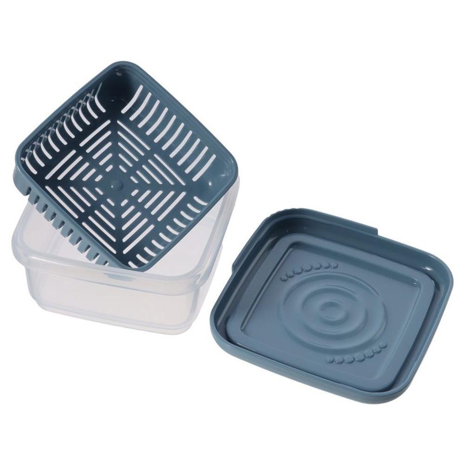 2 Pack 2 Layers Soaps Container with Lid Square Sponge Dryer Soap ...