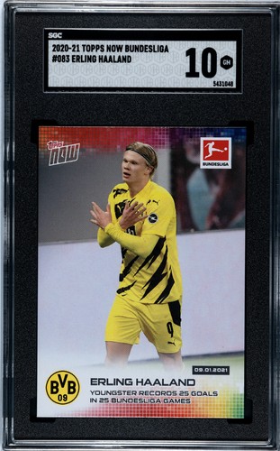 Topps Now Bundesliga 2020-2021 Soccer Card Erling Haaland # 83 SGC 10 ...