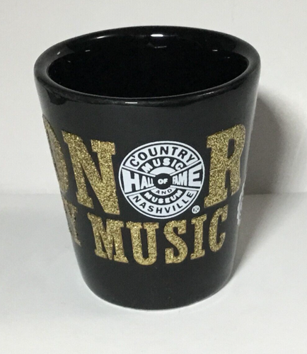 COUNTRY MUSIC Hall of Fame & Museum Souvenir Black Shot Glass Nashville ...