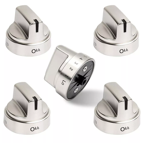5 Pack Stainless Steel Look Control Knob Kits For GE Gas Range Stove ...
