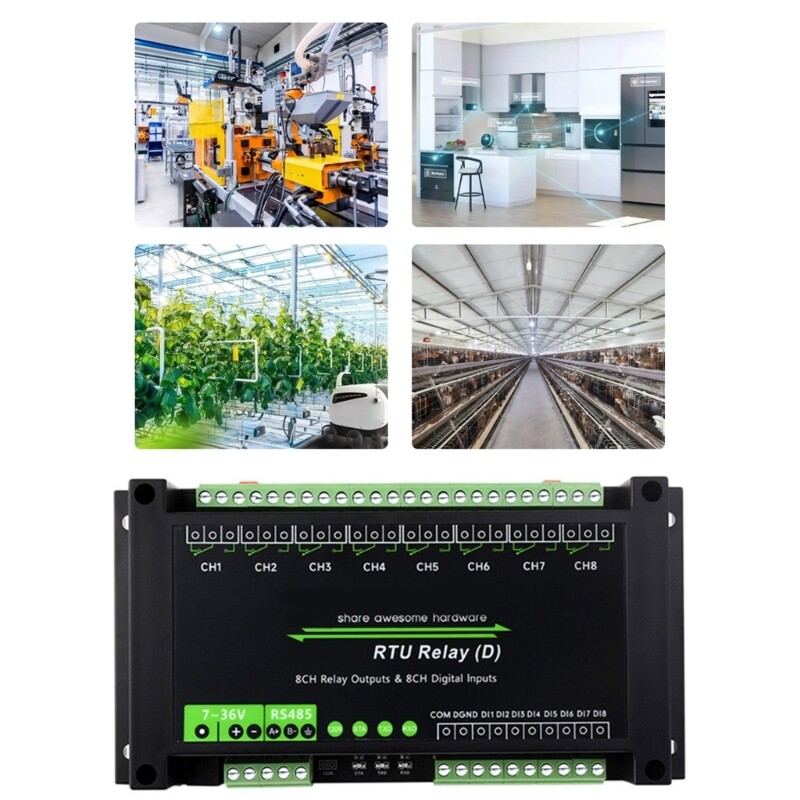 Industrial Modbus RTU 8CH Module Digital Input And RS485 Multi ...