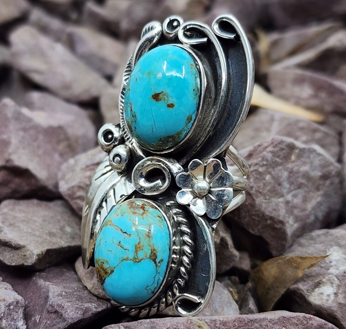 Navajo Charlene & Robert Little Native Turquoise & St… - Gem
