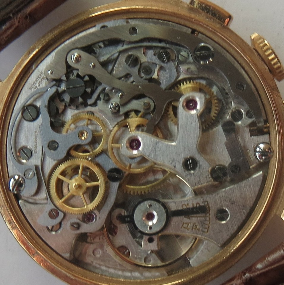 Titan chronograph mens wristwatch gold plated case original dial cal ...