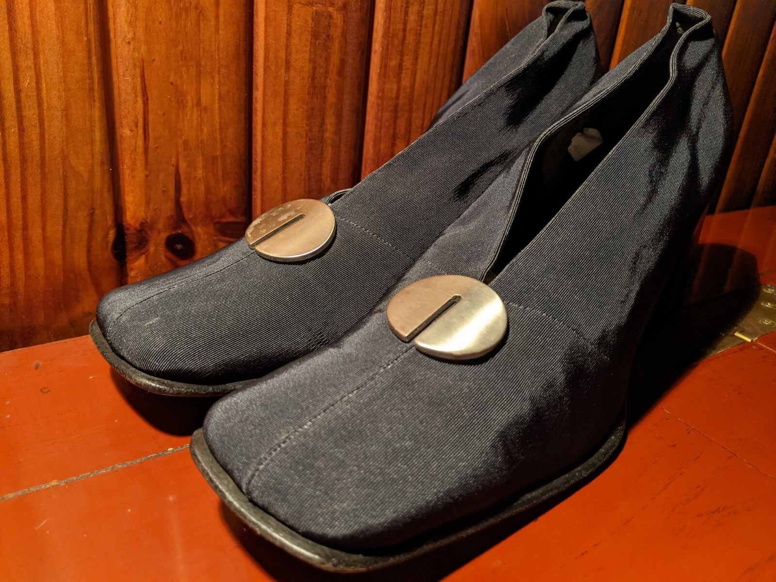 FILIPPO RAPHAEL STRETCH NYLON UPPER LEATHER SOLE S36.5 SHOES H7CM MADE ...