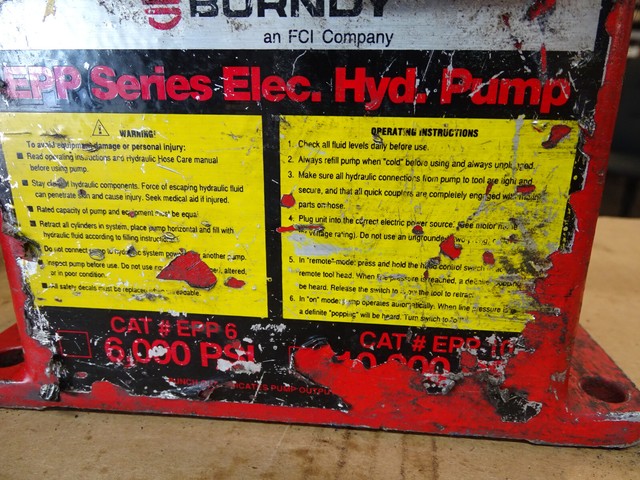 BURNDY EPP10 Lightweight Electric Hydraulic Pump for sale online | eBay