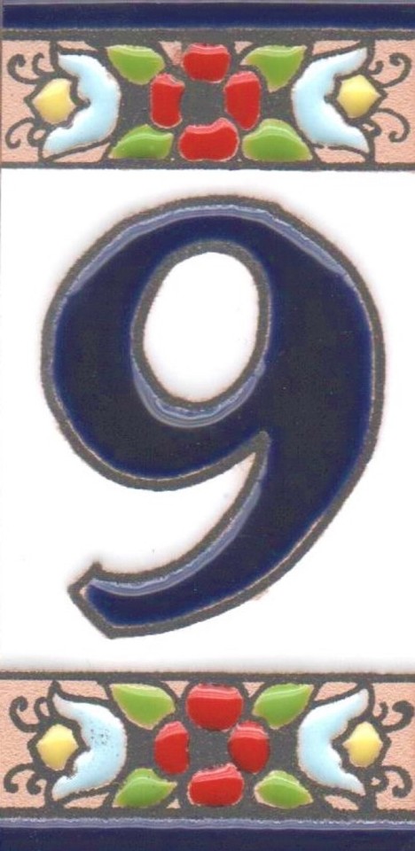 Hand-painted Ceramic Cherry Number Tiles 7.5 x 3.5 cm with Optional ...