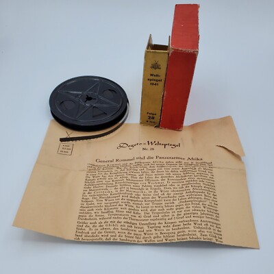 Original WWII WW2 German Romel Africa Degeto Weltspiegel 8mm News tape ...