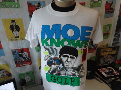 Vintage The Three Stooges Moe Knows Golf T Shirt M | eBay