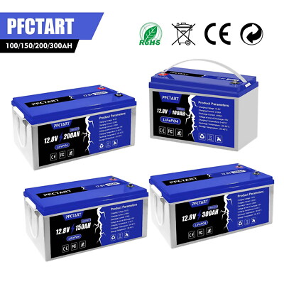300Ah 200Ah 150Ah 100Ah LiFePO4 Deep Cycle Lithium Battery Off-grid Big ...
