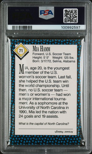 1992 S.I. FOR KIDS SERIES 2 #71 MIA HAMM ROOKIE RC PSA 4 | eBay
