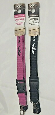 Pair of Duck Dynasty Lanyard Key Chain Quick Release Pink & Black Duck ...